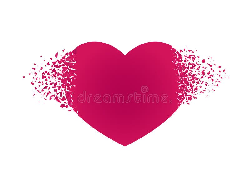 Exploding heart stock vector. Illustration of abstract - 36382407