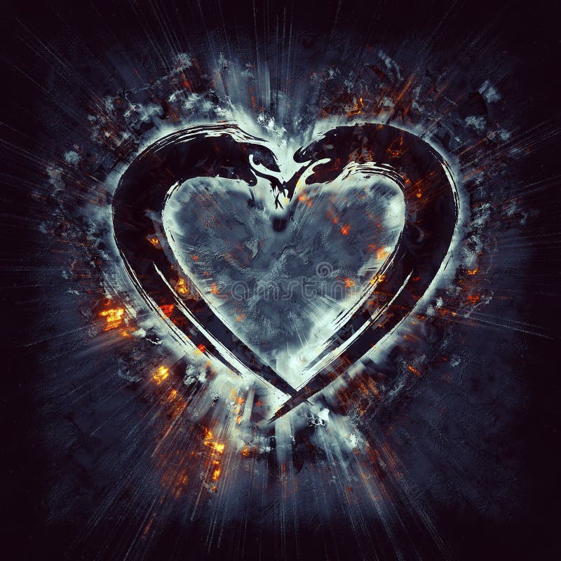 Exploding Heart with Debris. Isolated Red Illustration Stock Vector ...