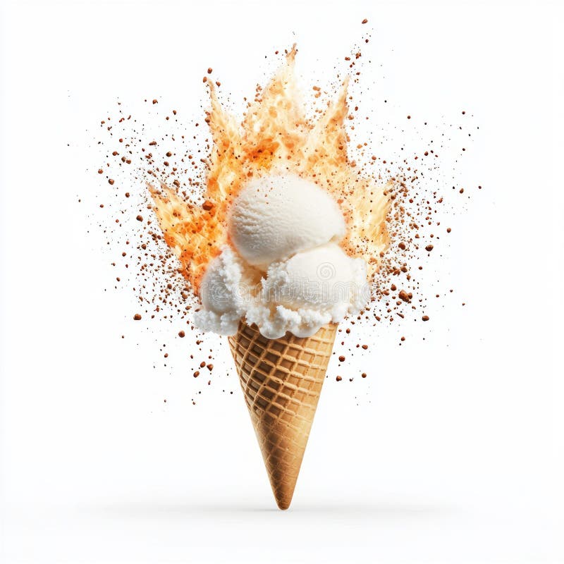 Exploding Ice Cream Cone stock illustration. Illustration of wafer ...