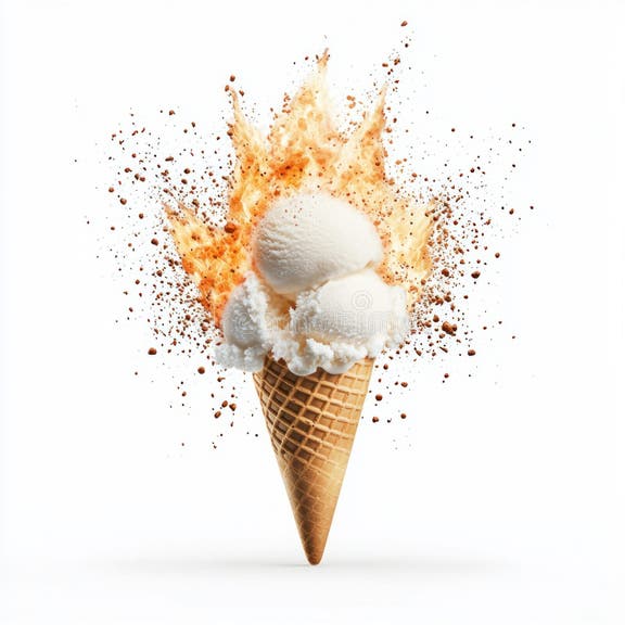 Exploding Ice Cream Cone stock illustration. Illustration of wafer ...