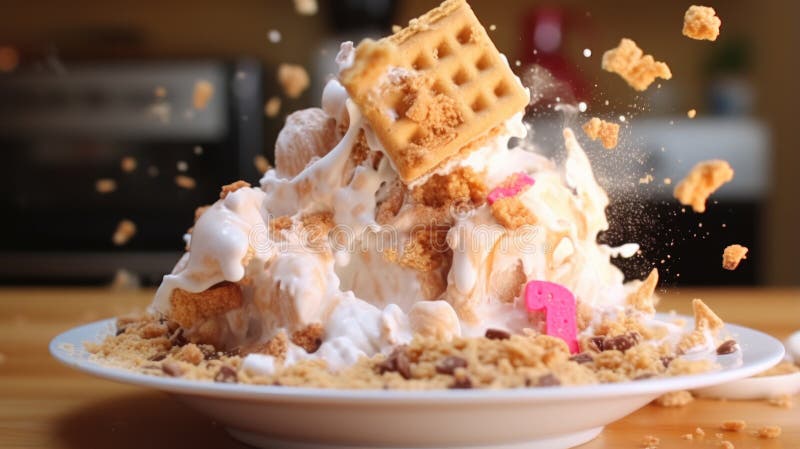 Exploding Ice Cream with Cookies - Stock Concepts Stock Illustration ...