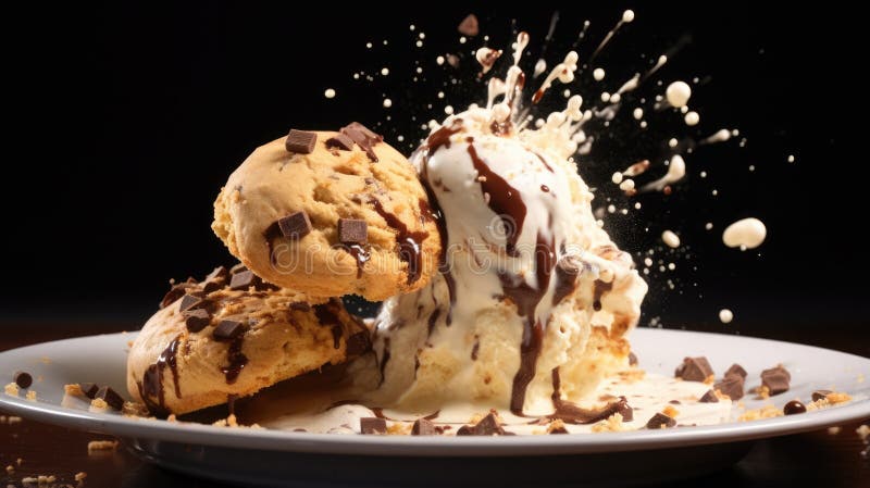 Exploding Ice Cream with Cookies - Stock Concepts Stock Illustration ...