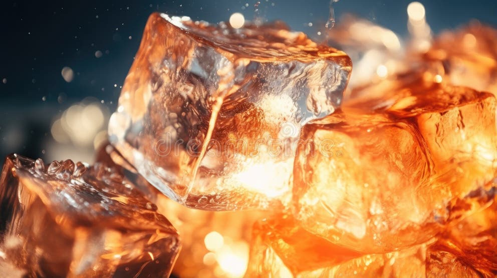 Exploding Ice Cubes in Macro Shot - Stock Concepts Stock Illustration ...