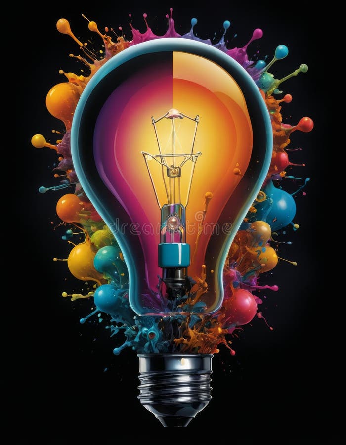 Exploding Ideas Light Bulb Concept Stock Image - Image of burst ...