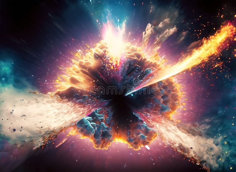 Exploding into Infinite Realms. Generative AI Stock Illustration ...