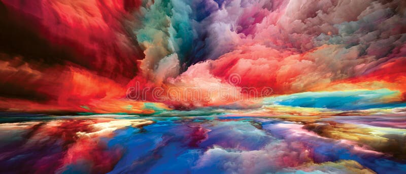 Exploding Land and Sky stock illustration. Illustration of fantasy ...