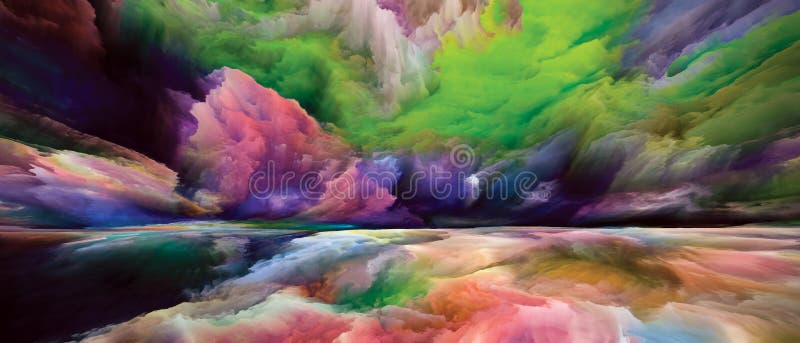 Exploding Land and Sky stock illustration. Illustration of alien ...