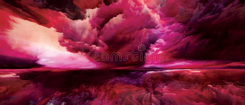 Exploding Land and Sky stock illustration. Illustration of sunrise ...