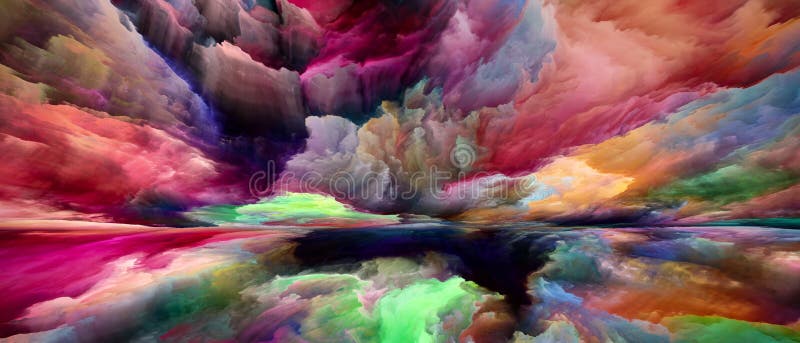 Exploding Land and Sky stock illustration. Illustration of landscape ...