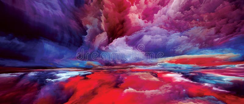 Exploding Land and Sky stock illustration. Illustration of color ...