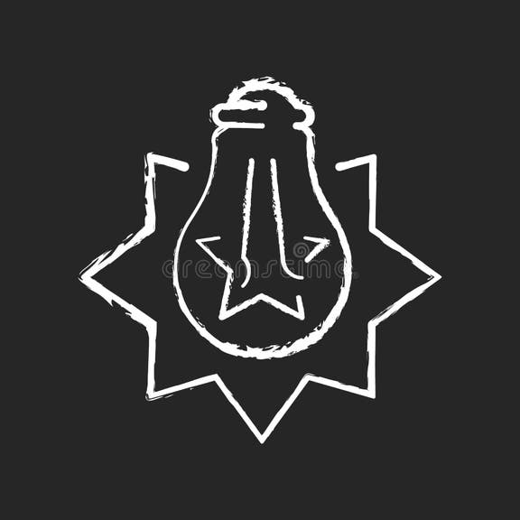 Exploding Light Bulb Chalk White Icon on Dark Background Stock Vector ...