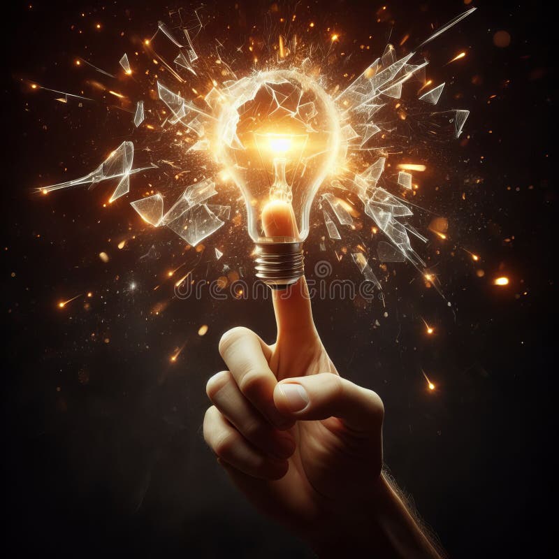 Light Bulb Surrounded by People Silhouettes Stock Image - Image of ...