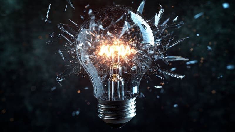 Exploding Light Bulb Unleashing Creative Business Ideas and Innovative ...
