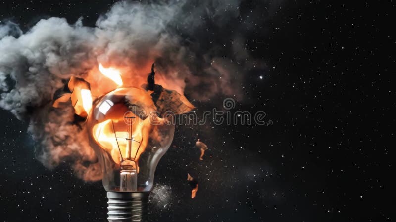 Exploding Lightbulb, Creative Destruction Concept Stock Footage - Video ...