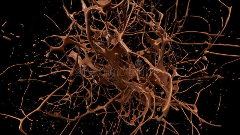 Exploding Liquid Chocolate in Matte Alpha Channel Mask in Slow Motion ...