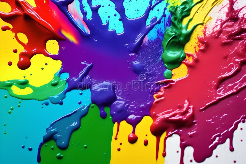 Exploding Liquid Paint Splashes, Generative AI Illustration Stock ...
