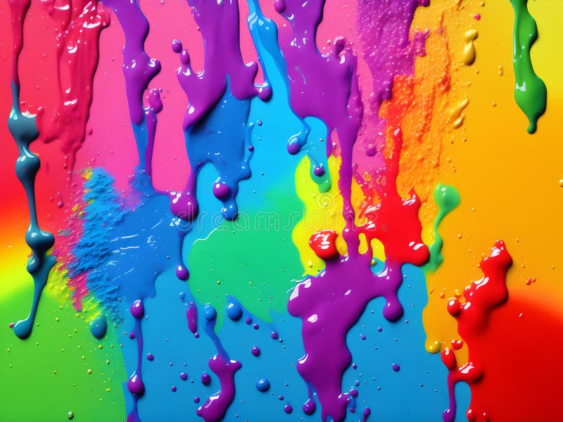 Exploding Liquid Paint Splashes, Generative AI Illustration Stock ...