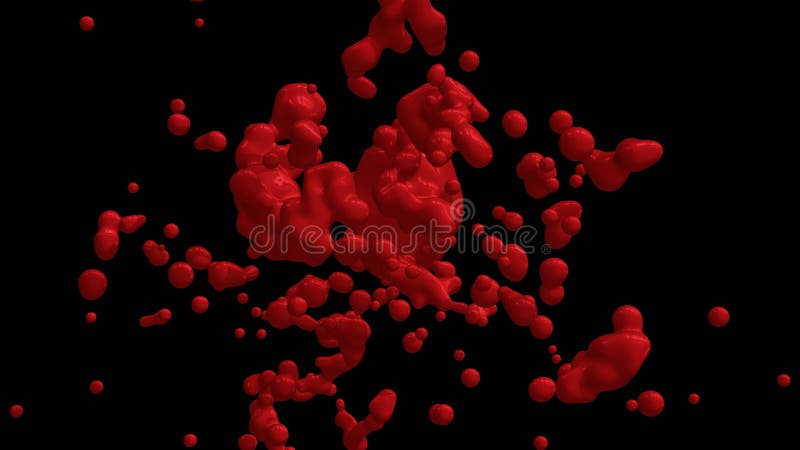 Exploding Liquid Sphere. Floating Blood Splatter. 3d Render ...