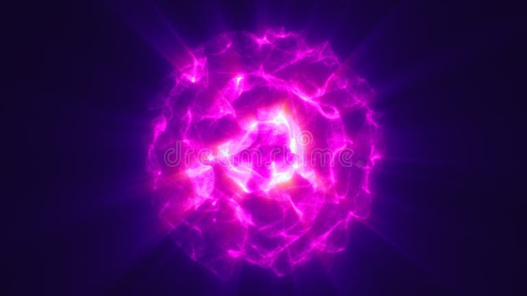 Exploding Magenta Energy Ball with Glowing Plasma Textures and Radiant ...