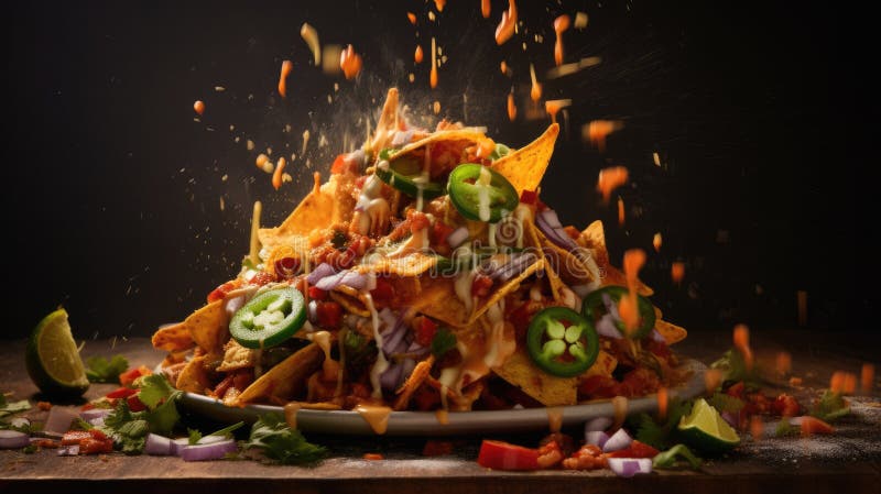 Exploding Mexican Nachos - Stock Concepts Stock Illustration ...