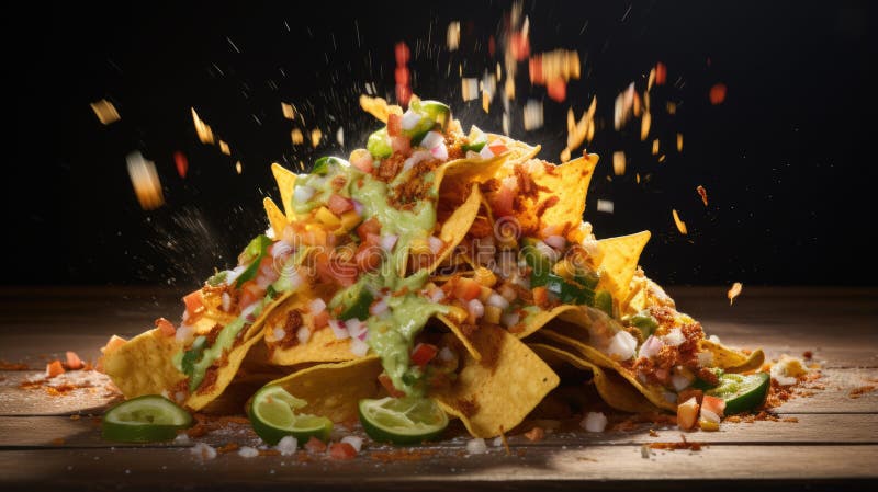 Exploding Mexican Nachos - Stock Concepts Stock Illustration ...