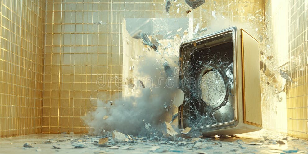 Exploding Microwave in Tiled Kitchen Stock Illustration - Illustration ...