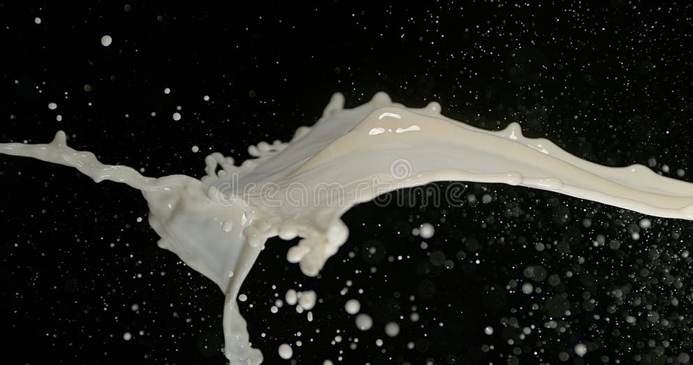 Exploding Milk Against Black Background Stock Image - Image of ...