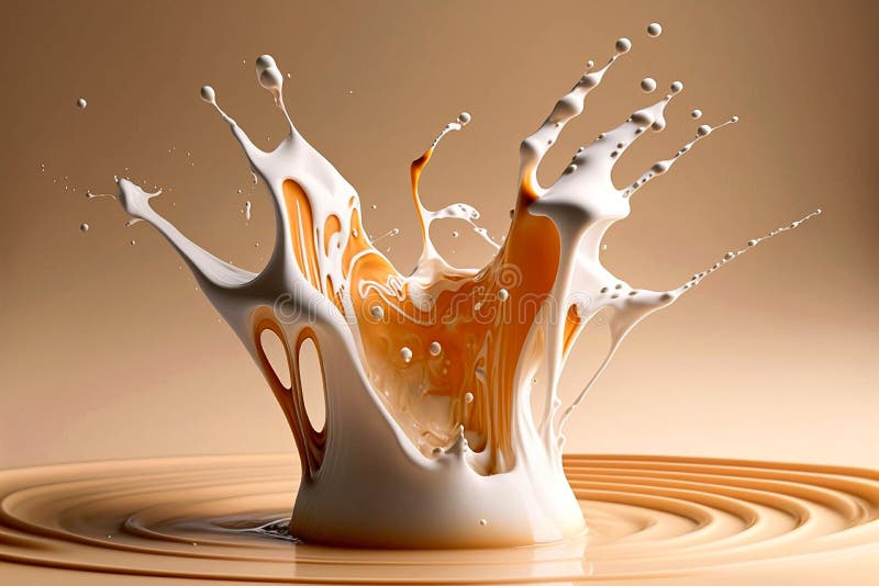 Exploding Milk Splash Against Solid Background in Slow Motion. Milky ...