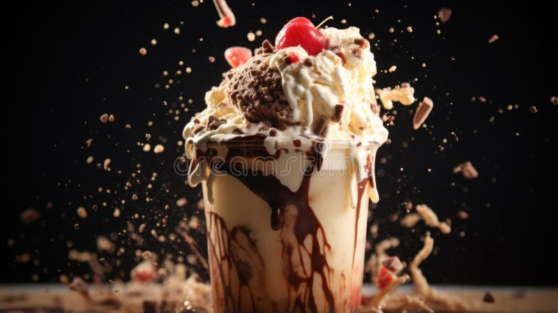 Exploding Milkshake in Macro Shot - Stock Concepts Stock Illustration ...