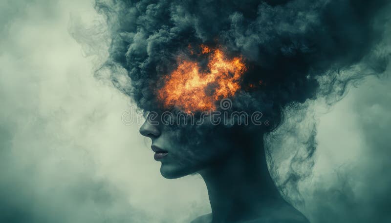 Exploding Mind Concept Art Depicting a Surreal Transformation of ...