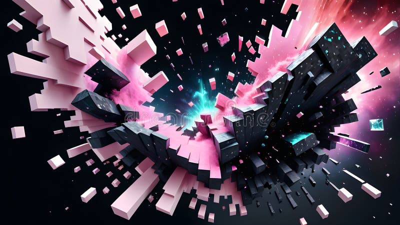 Exploding Minecraft Colorful Cubes. Minecraft Blocks. Minecraft ...