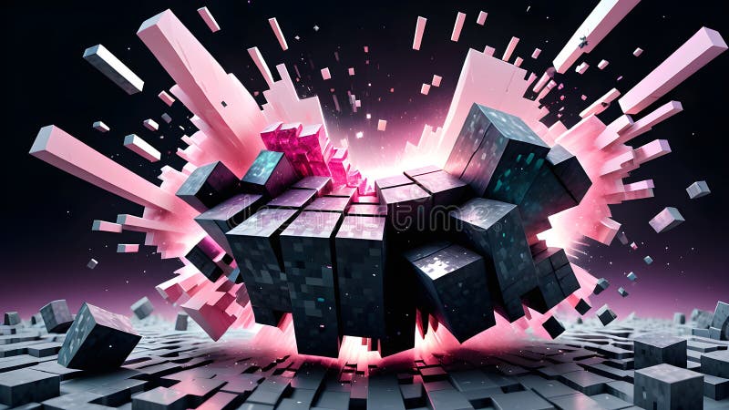 Exploding Minecraft Colorful Cubes. Minecraft Blocks. Minecraft ...