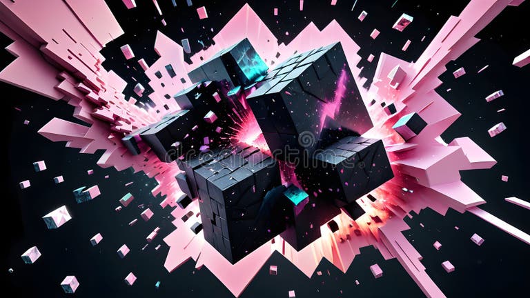 Exploding Minecraft Colorful Cubes. Minecraft Blocks. Minecraft ...