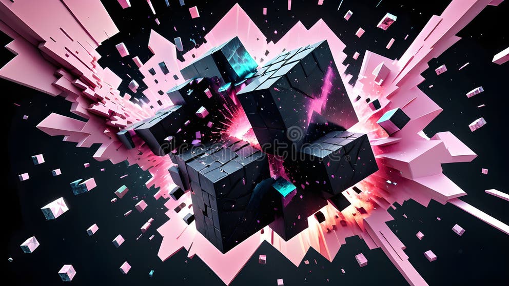 Exploding Minecraft Colorful Cubes. Minecraft Blocks. Minecraft ...