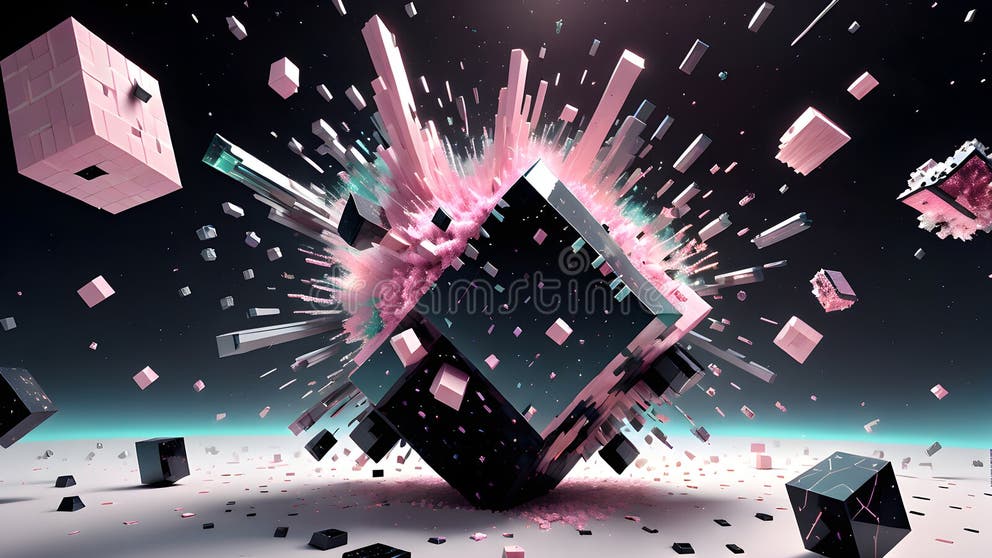 Exploding Minecraft Colorful Cubes. Minecraft Blocks. Minecraft ...