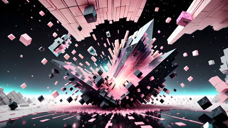 Exploding Minecraft Colorful Cubes. Minecraft Blocks. Minecraft ...