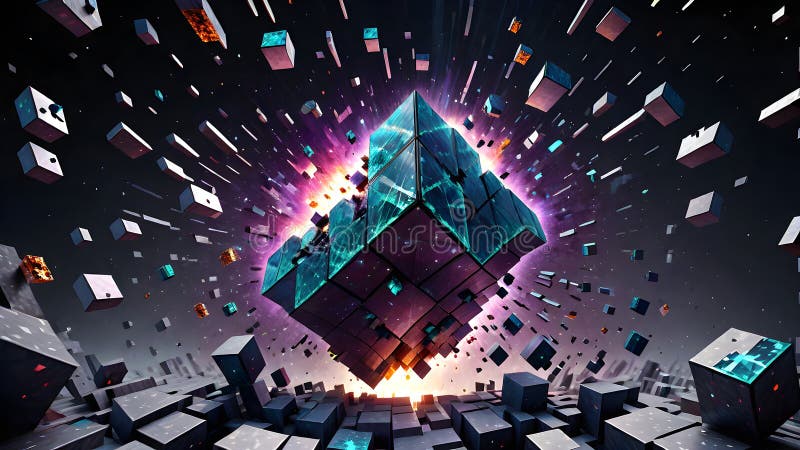 Exploding Minecraft Colorful Cubes Minecraft Blocks Minecraft Textures And Cubes Minecraft