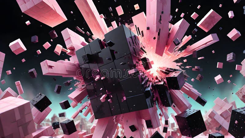 Exploding Minecraft Colorful Cubes Minecraft Blocks Minecraft Textures And Cubes Minecraft