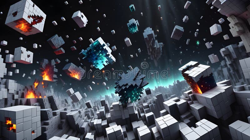 Exploding Minecraft Colorful Cubes. Minecraft Blocks. Minecraft ...