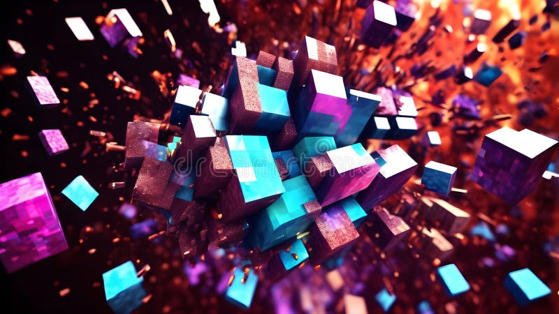 Exploding Minecraft Colorful Cubes Minecraft Blocks Minecraft Textures And Cubes Minecraft