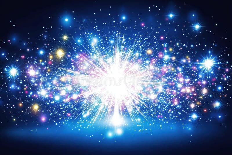 Exploding Molecule Sparks Glowing Distortion Stock Illustration ...