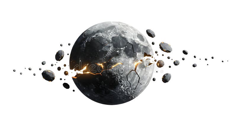 Exploding Moon stock illustration. Illustration of celestial - 371086000