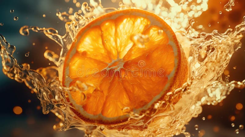 Exploding Orange in Macro Shot - Stock Concepts Stock Illustration ...