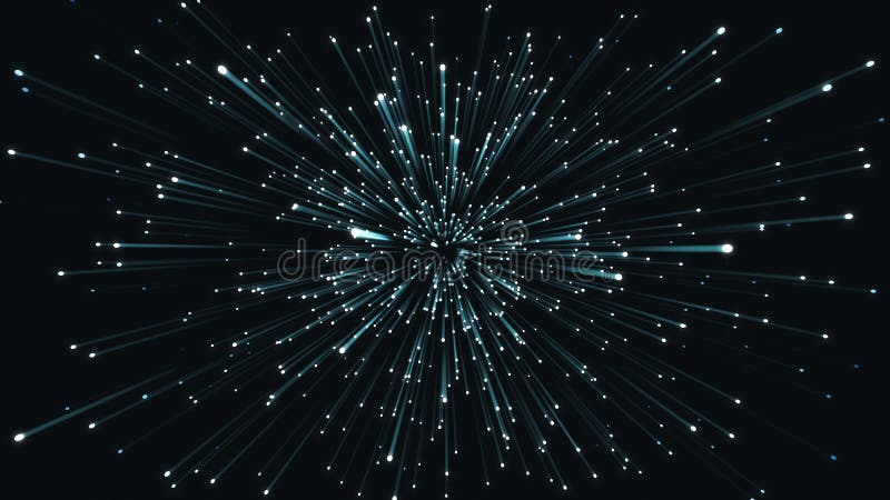 Exploding Particles Blue and Black. 3D Rendering Stock Illustration ...