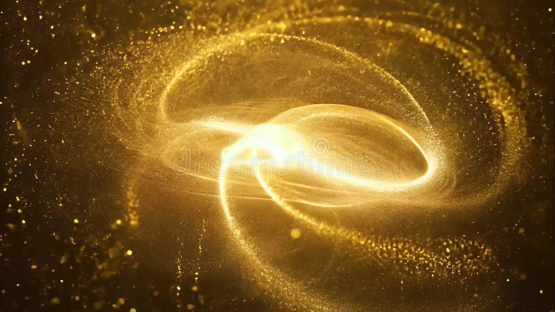 Exploding Particles of Golden Energy Swirling Outward Stock Footage ...