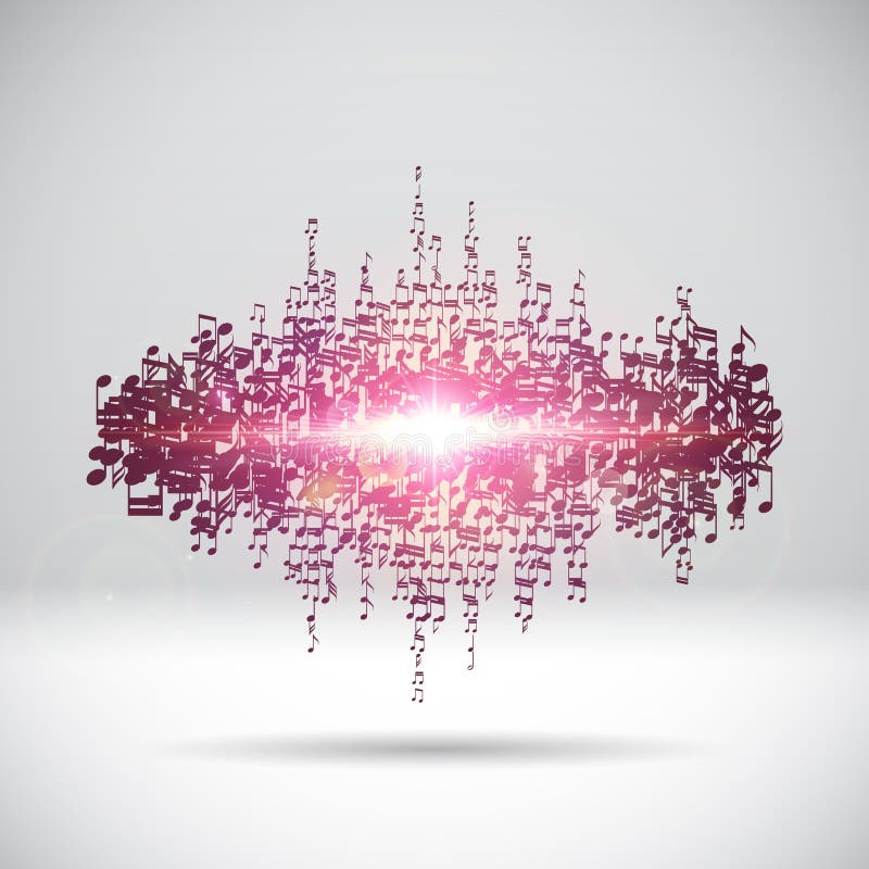 Exploding Party Music Wave Made of Notes Stock Vector - Illustration of ...