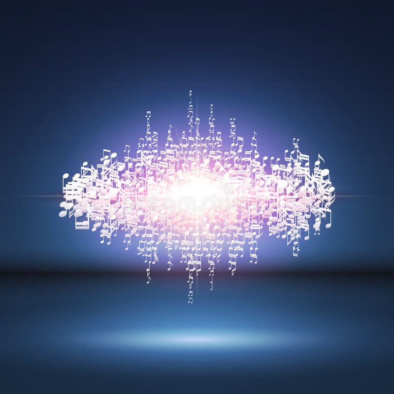 Exploding Party Music Wave Made of Notes Stock Vector - Illustration of ...