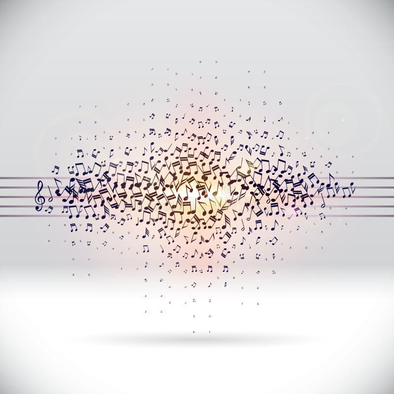 Exploding Party Music Wave Made of Notes Stock Vector - Illustration of ...