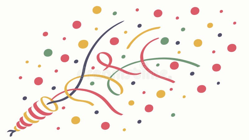 Exploding Party Popper with Ribbons, Confetti and Serpentine. Holiday ...