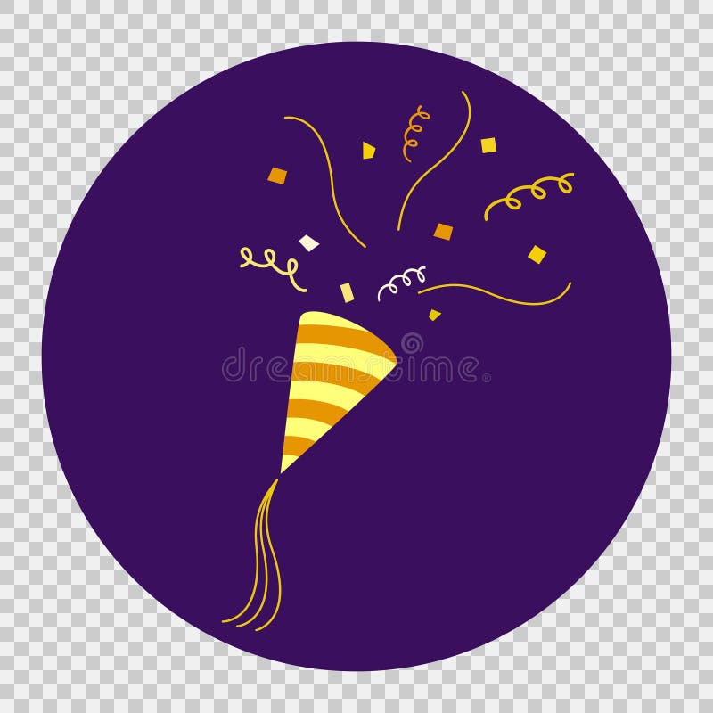 Exploding Party Popper Cone with Confetti Stock Vector - Illustration ...